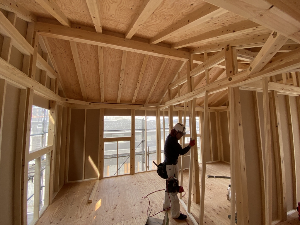 【名古屋南店】名古屋市緑区モデルハウス 建築レポート② 上棟式｜建築レポート｜真壁づくりの本物の国産ひのきの家が1000万円台から｜サイエンスホーム